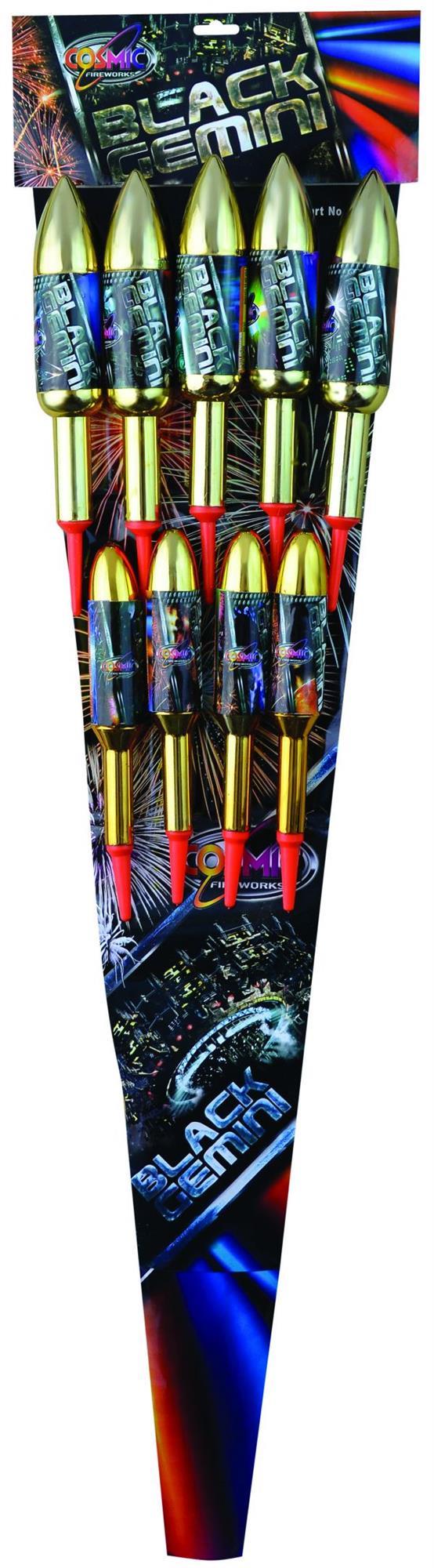 Black Gemini Rocket Pack - Chase Lane Fireworks
